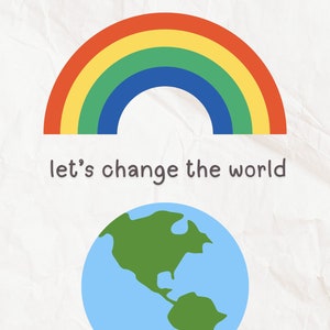 Rainbow World Poster - Etsy
