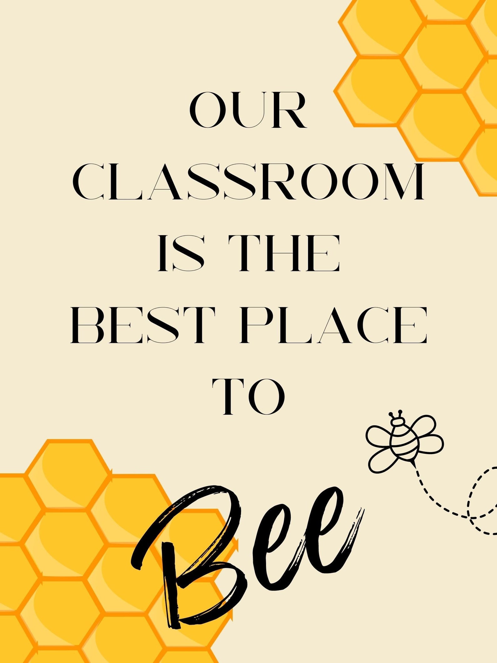 Bee Classroom Print - Etsy