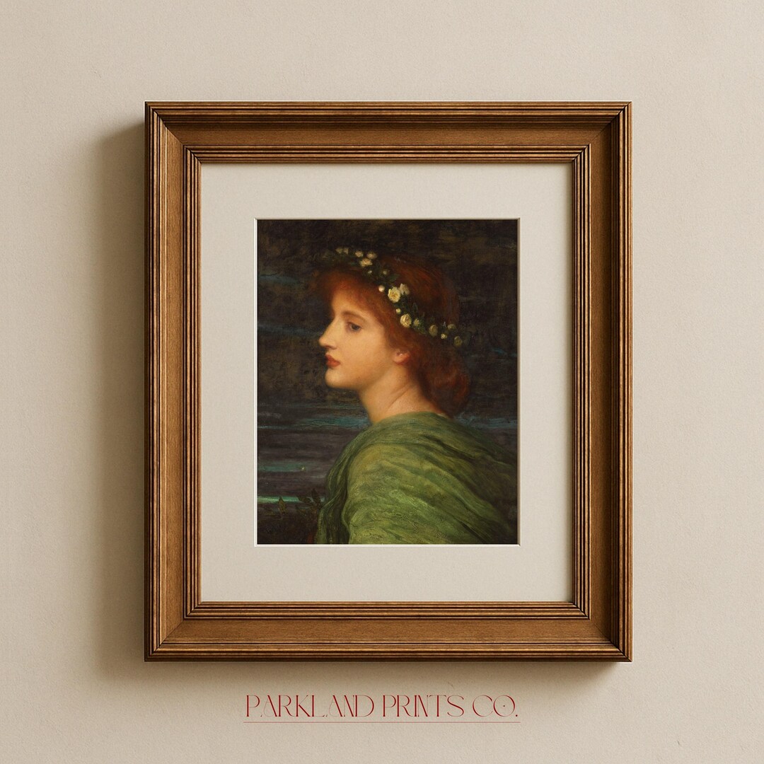 Vintage Portrait Art Print | Pre-raphaelite Woman With Flowers - Etsy