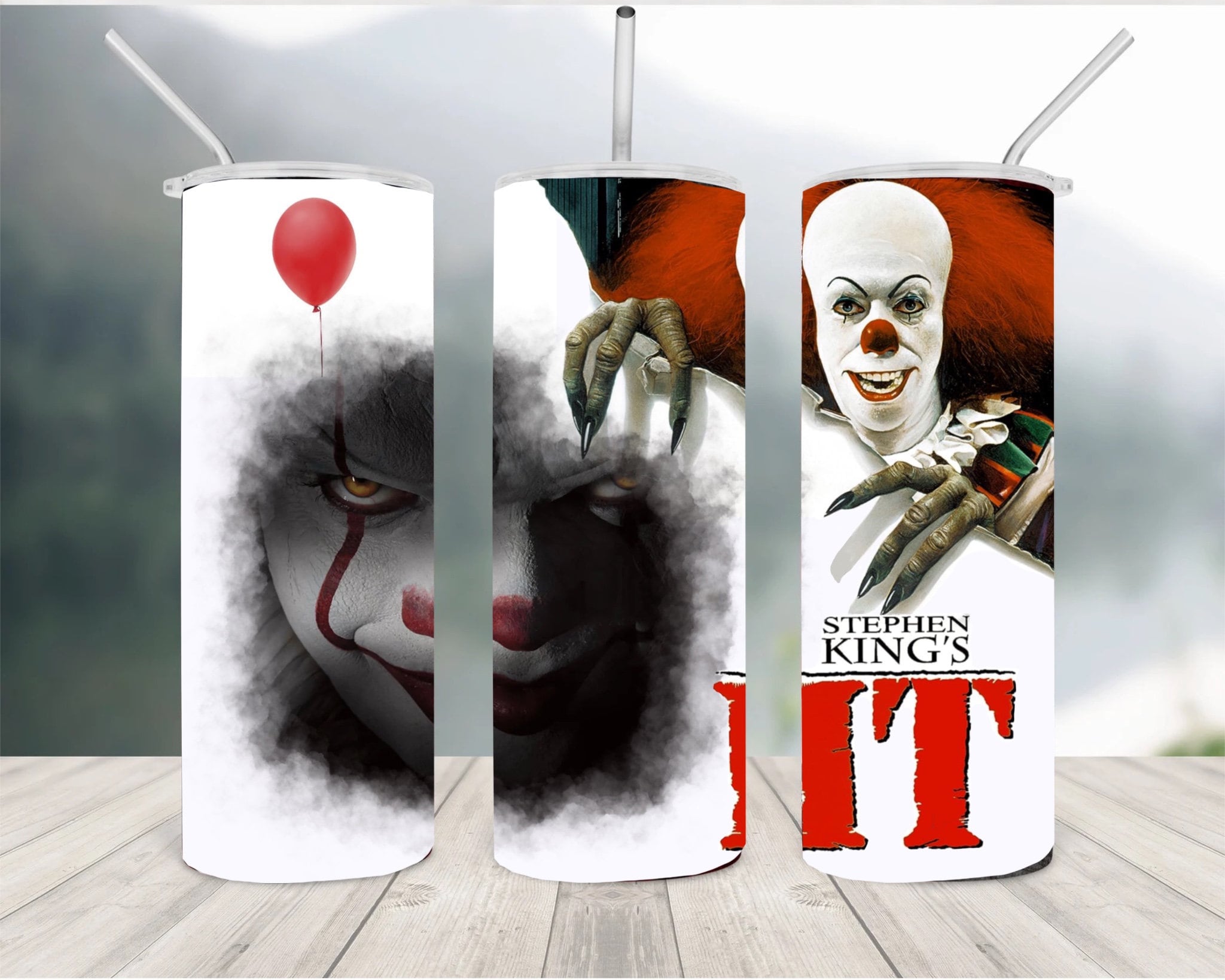 Pennywise Stephen King IT Clown, Halloween, 20oz Skinny Tumbler ...