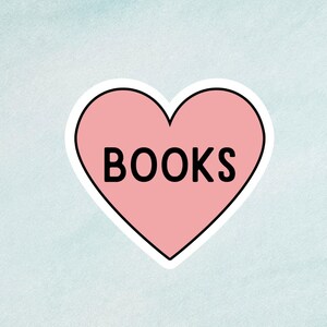 I Heart Books Sticker Sticker, Book Nerd Sticker, Book Lover Sticker ...