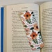 Peach Floral Bookmark, Double Sided Bookmark, Book Club Gift, Book ...