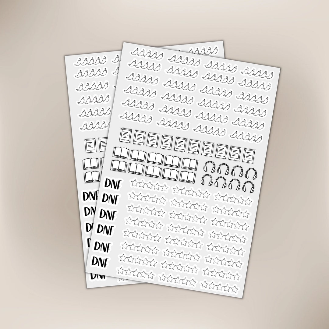 Book Journal Sampler Sticker Sheet, Blank Chili Pepper Stickers, Blank ...