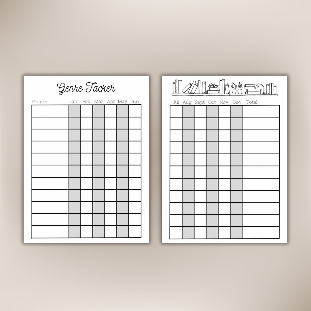 Genre Tracker, Book Journal Sticker, Reading Journal, Book Club ...