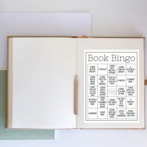 Book Bingo Sticker, Book Journal Sticker, Reading Journal Supplies ...