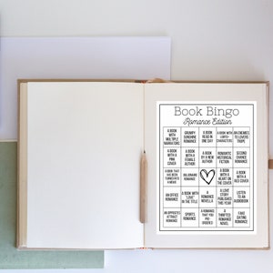 Book Bingo Sticker-romance Edition, Book Journal Sticker, Reading ...