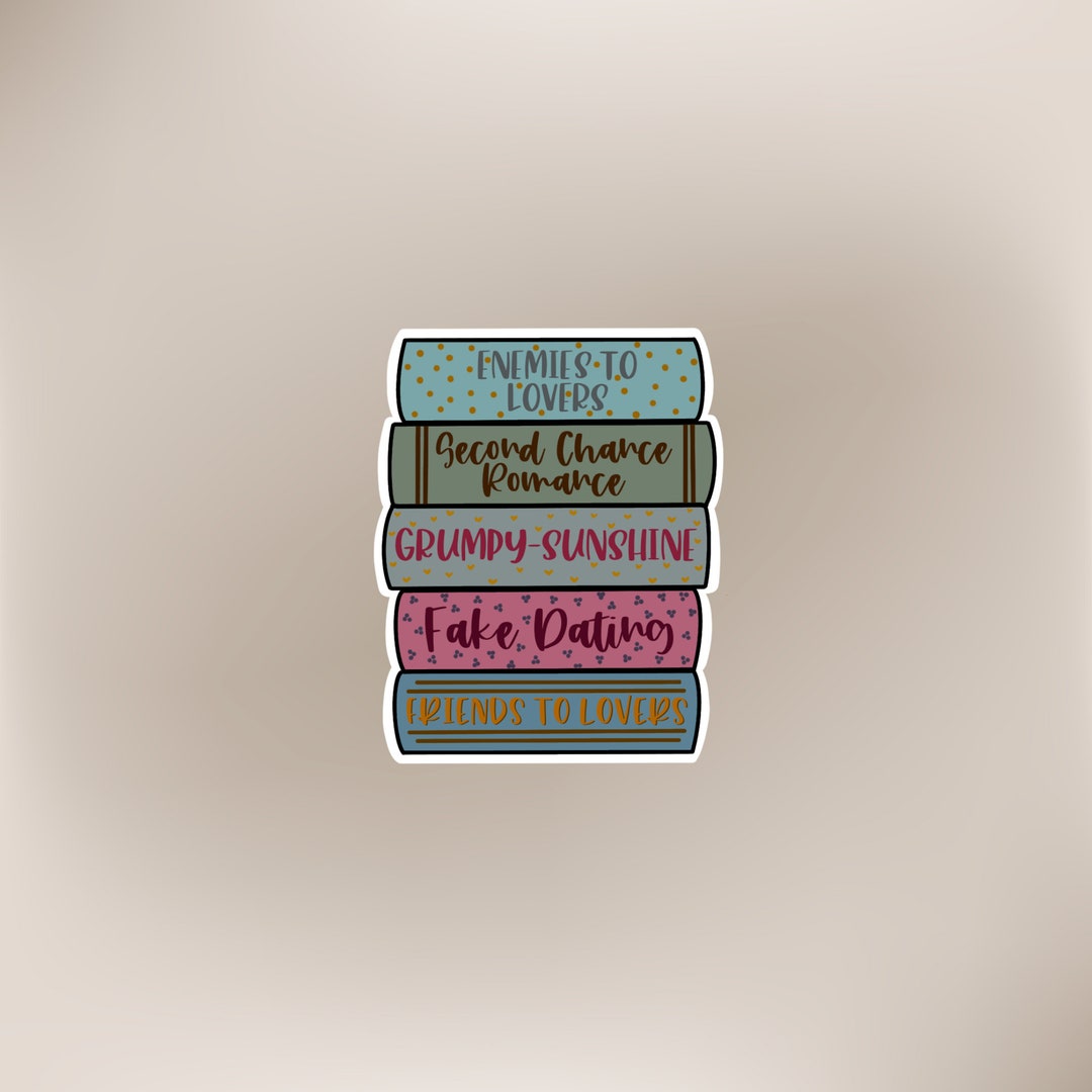 Romance Trope Book Stack Sticker, Book Genre Sticker, Book Lover ...