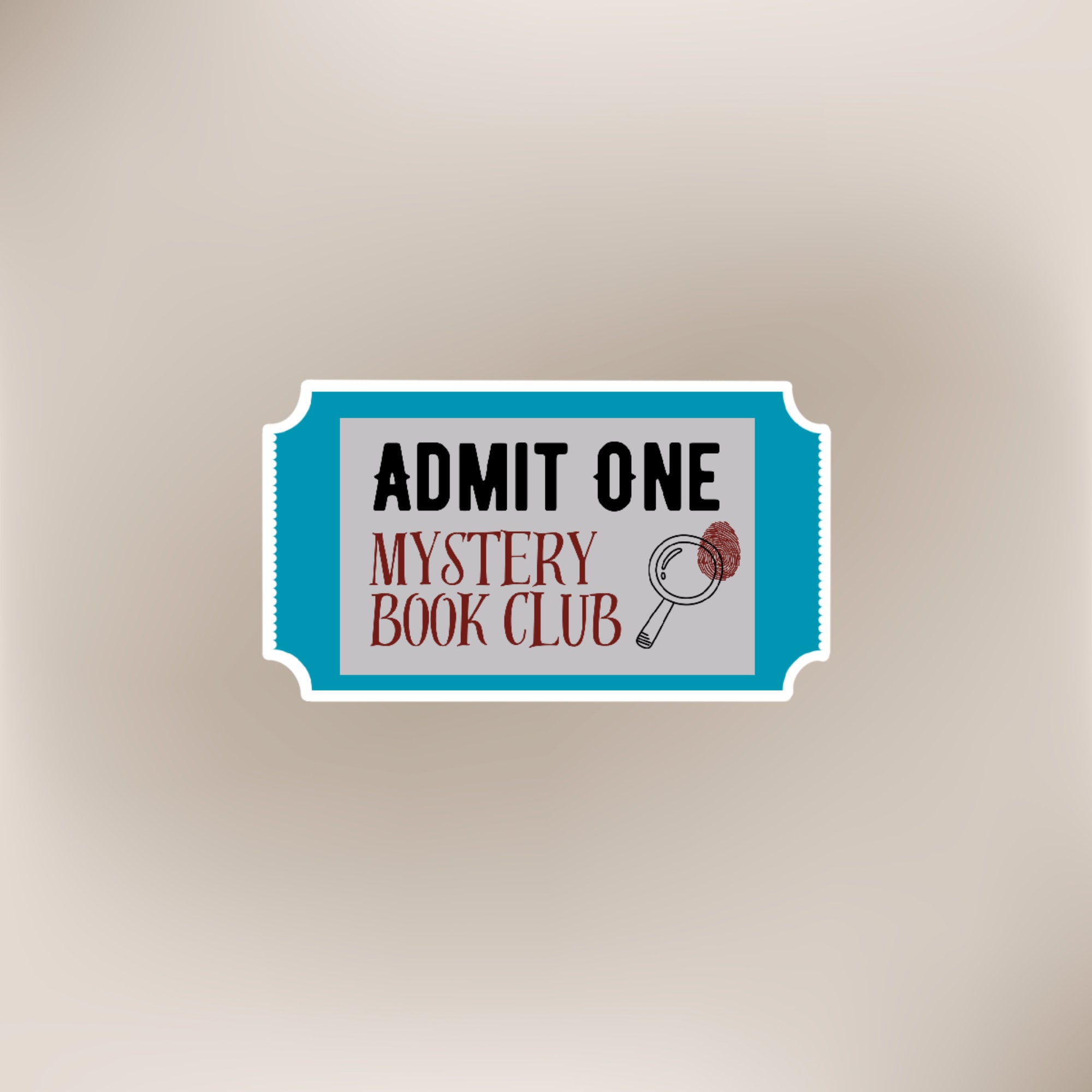 Admit One Ticket Sticker, Book Genre Sticker, Book Club Sticker, Book ...