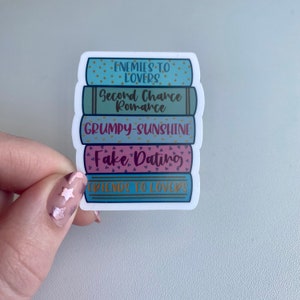 Romance Trope Book Stack Sticker, Book Genre Sticker, Book Lover ...