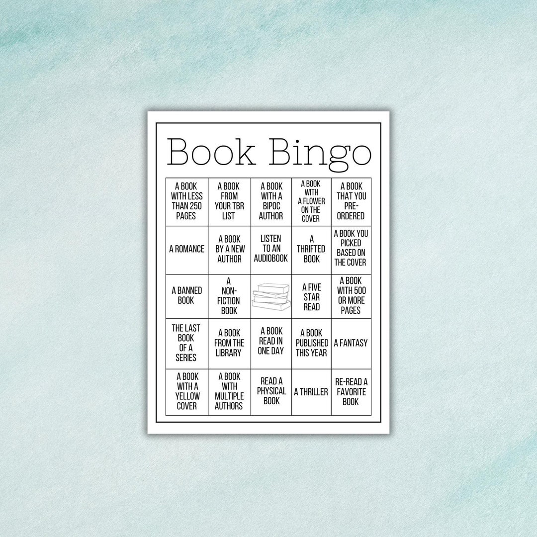 Book Bingo Sticker, Book Journal Sticker, Reading Journal Supplies ...