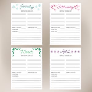 Monthly Wrap up Book Journal Sticker Sheet-set of 12 , Reading Journal ...