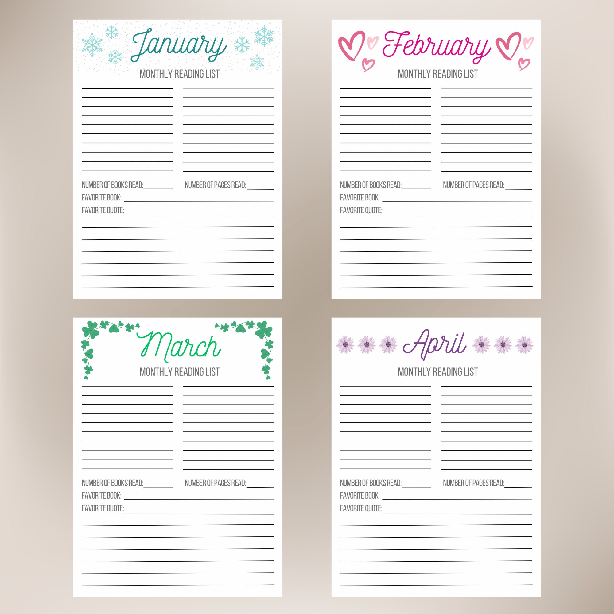 Monthly Wrap up Book Journal Sticker Sheet-set of 12 Reading - Etsy