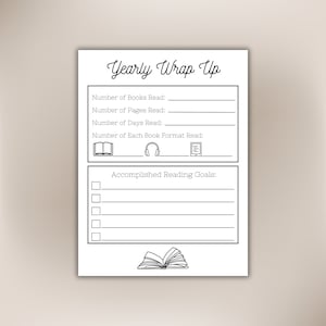 Yearly Wrap up Sticker, Book Journal Sticker, Reading Journal, Book ...