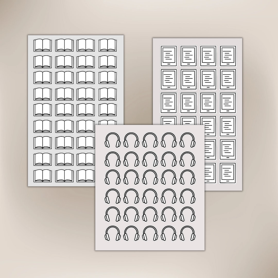 Book Format Sticker Bundle, Book Review Stickers, Reading Journal ...