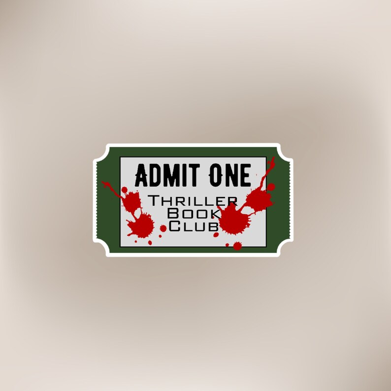 Admit One Ticket Sticker, Book Genre Sticker, Book Club Sticker, Book ...
