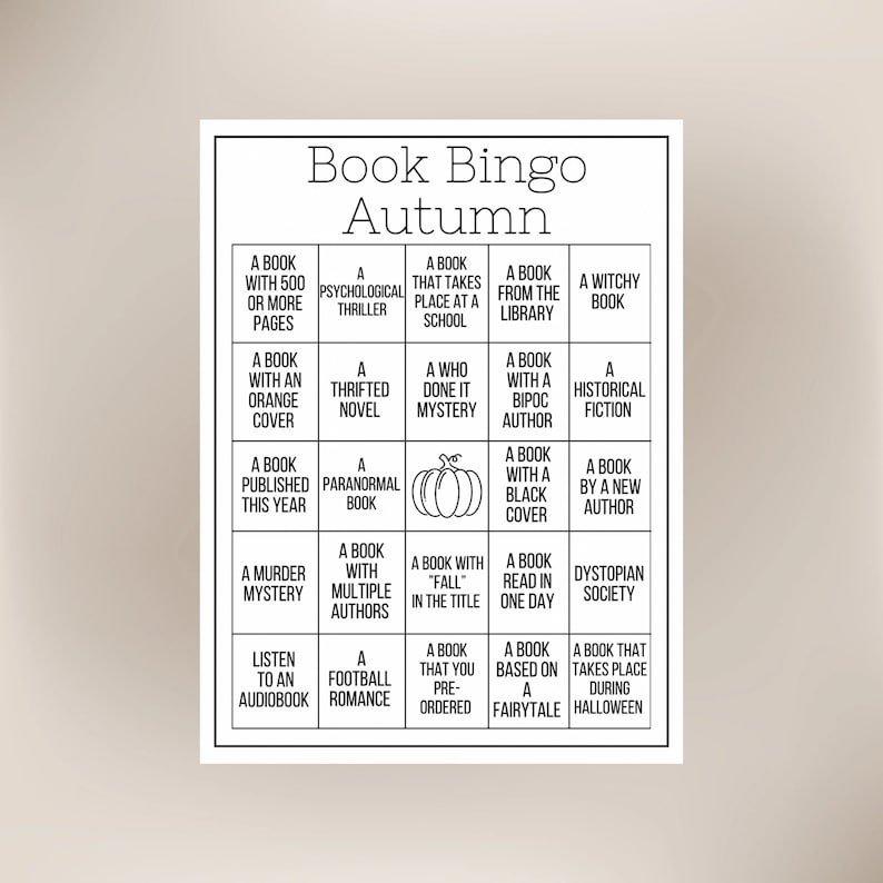 Book Bingo Sticker-seasonal Book Journal Sticker Reading - Etsy