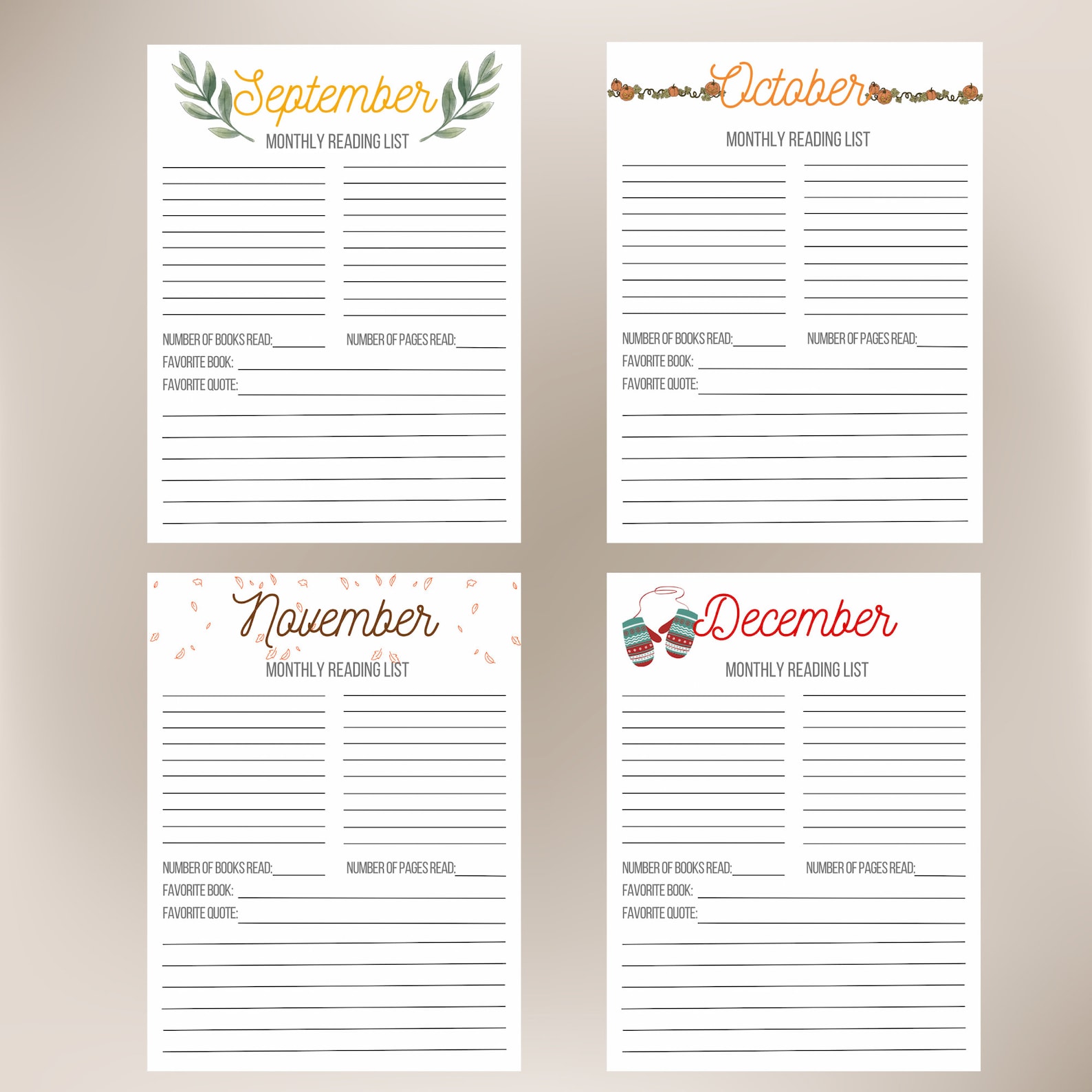 Monthly Wrap up Book Journal Sticker Sheet-set of 12 , Reading Journal ...