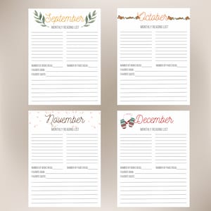 Monthly Wrap up Book Journal Sticker Sheet-set of 12 , Reading Journal ...