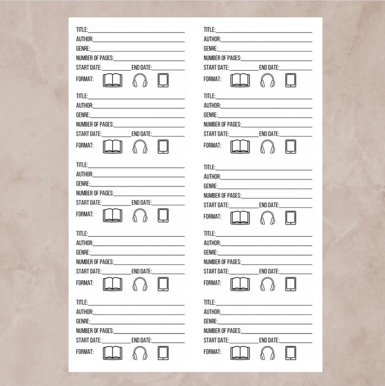 Book Review Sticker Book Journal Sticker Genre Tracker - Etsy