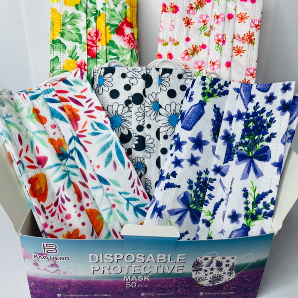 Floral Face Mask - Etsy