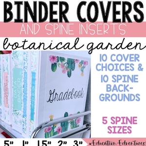 Botanical Editable Binder Covers and Spines | Cactus Plant - Etsy