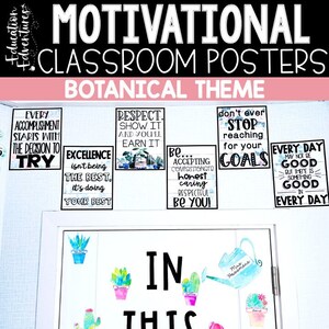 Motivational Classroom Posters Botanical Themed Classroom Decor - Etsy