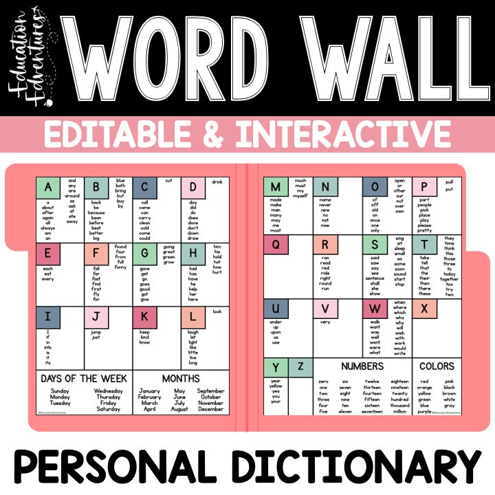 Botanical Personal Word Wall & Display EDITABLE Interactive Classroom ...