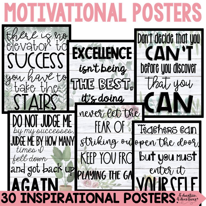 Motivational Classroom Posters Botanical Themed Classroom Decor - Etsy
