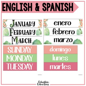 Botanical Pocket Chart Calendar & Flip Calendar and Weather EDITABLE ...