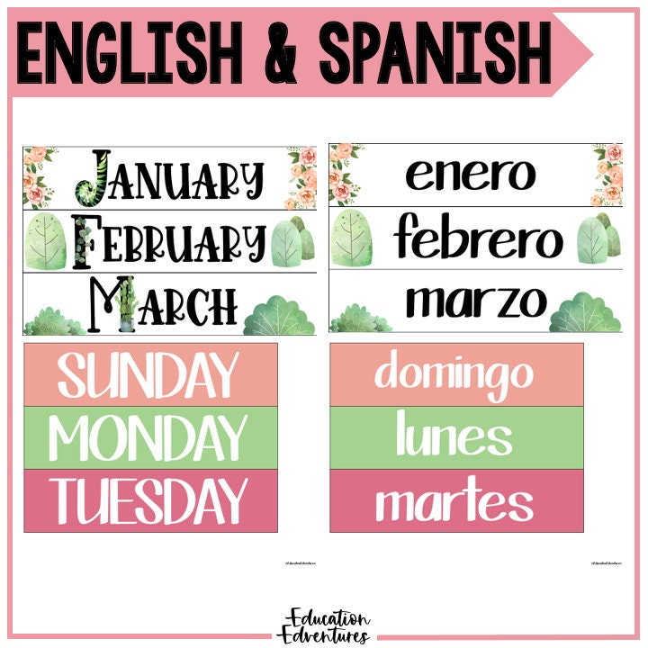 Botanical Pocket Chart Calendar & Flip Calendar and Weather - Etsy