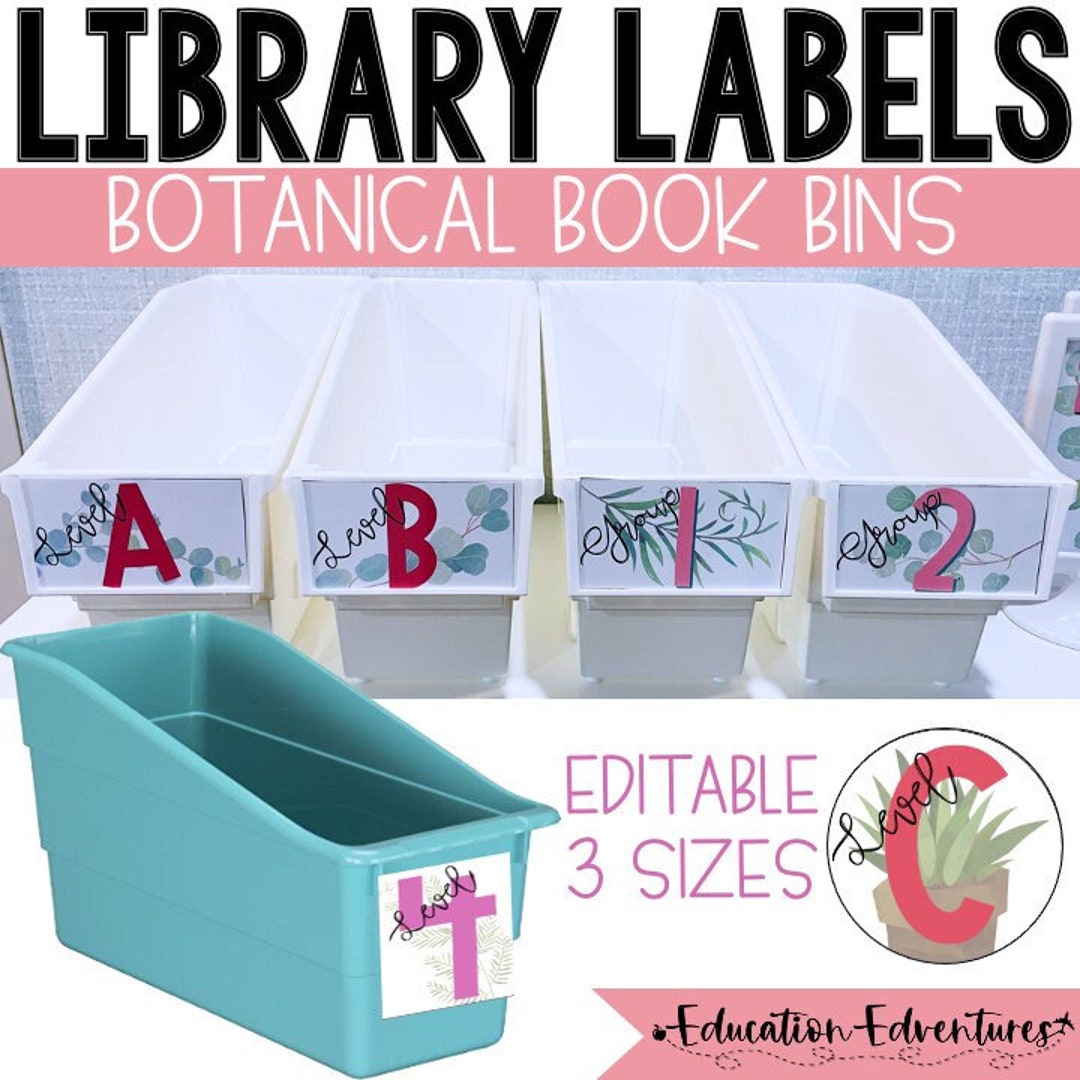 Botanical Classroom Library Book Bin Labels EDITABLE | Cactus Classroom ...