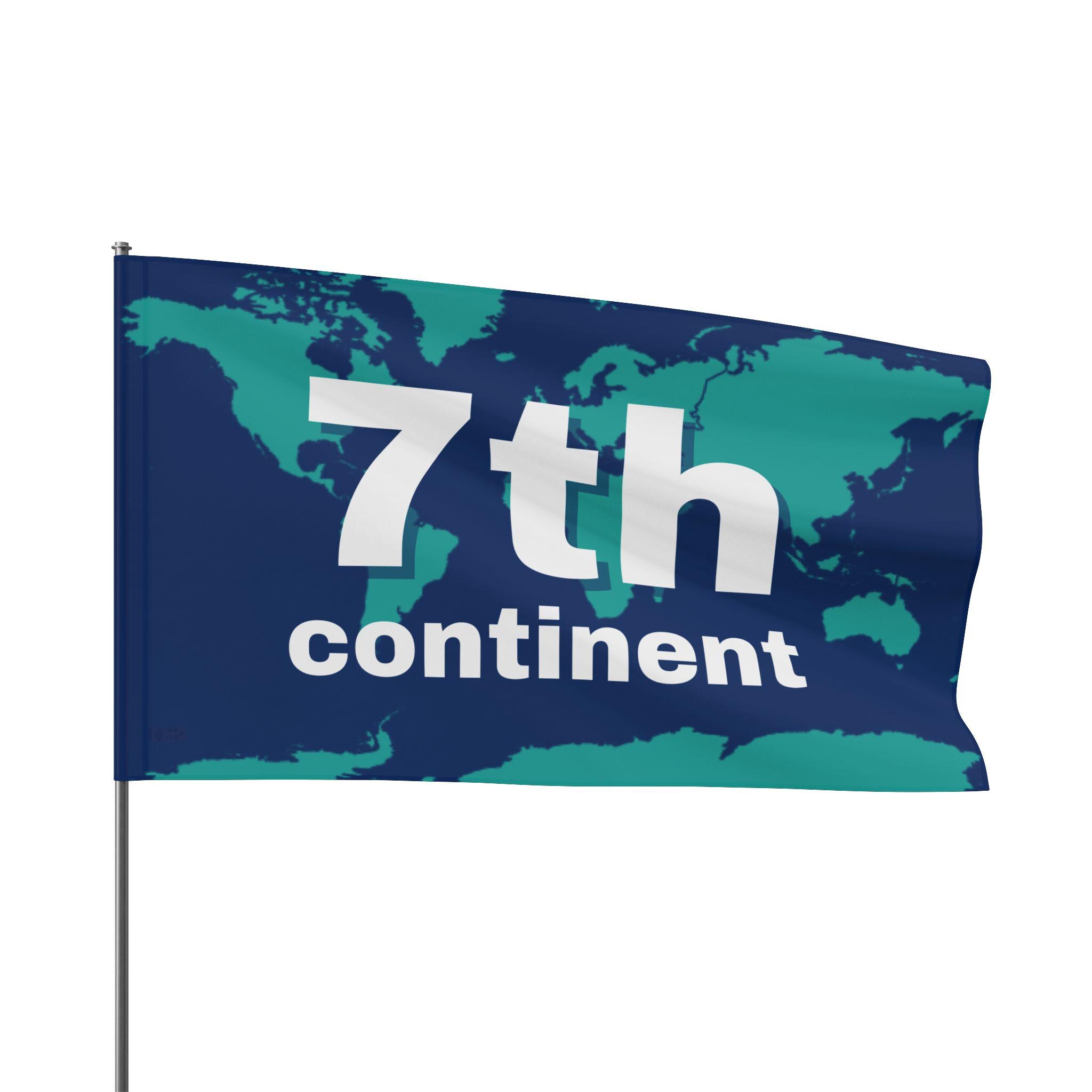 7th Continent Navy & Teal World Map Flag, Travel Milestone, World ...
