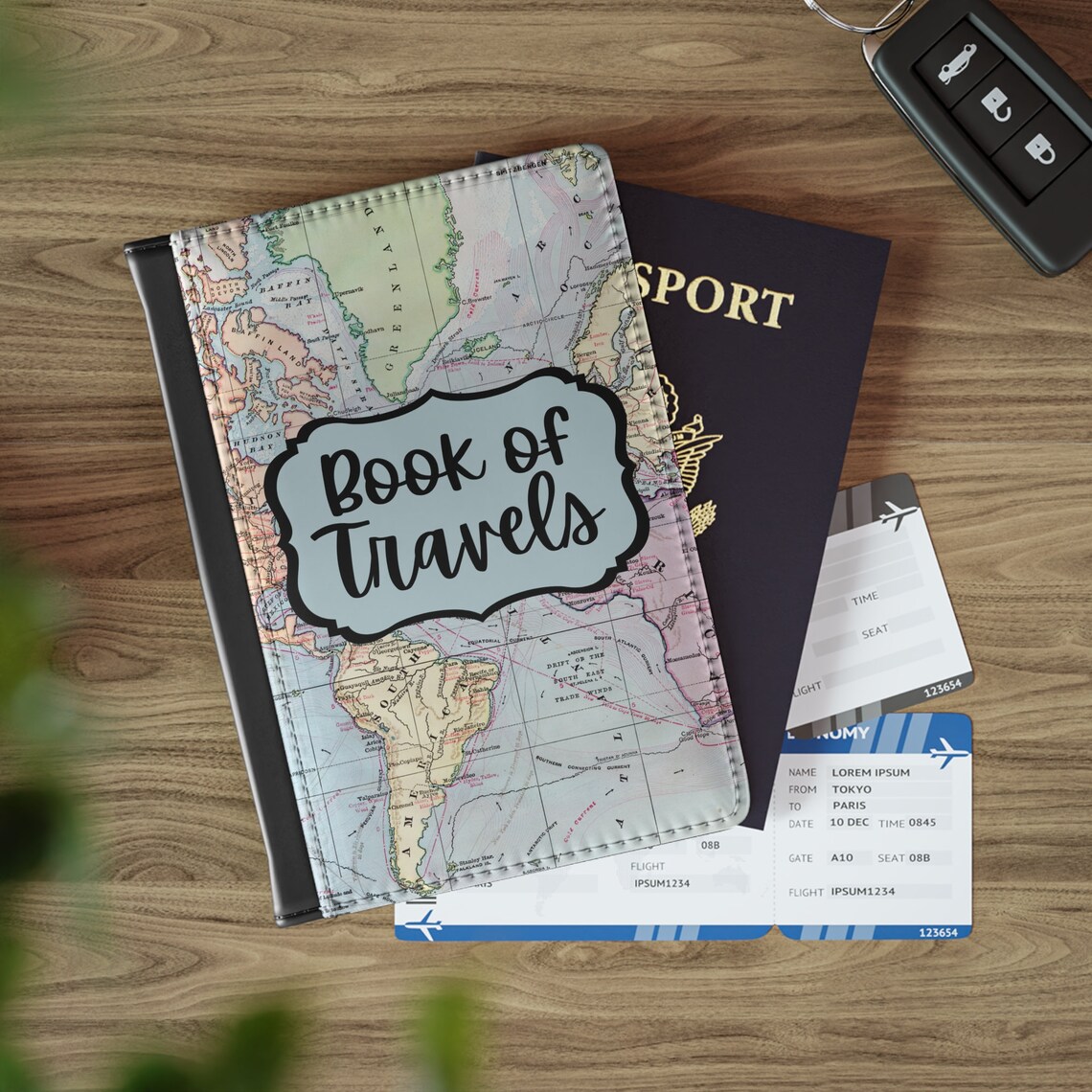 Book of Travels World Map Passport Cover - Travel Accessories - Travel ...