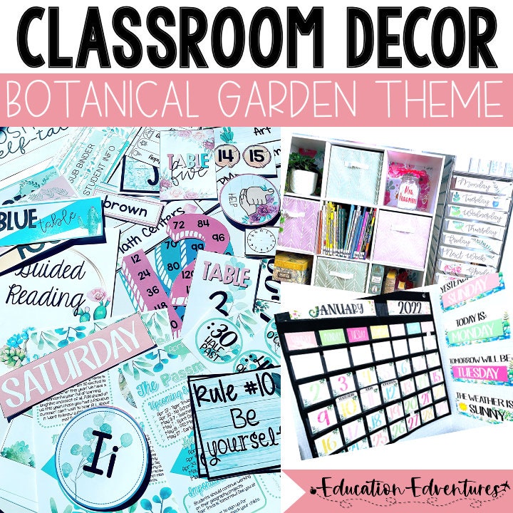 Botanical Classroom Decor Bundle | Plant Theme | Cactus Farmhouse ...