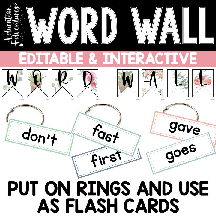 Botanical Personal Word Wall & Display EDITABLE Interactive Classroom ...