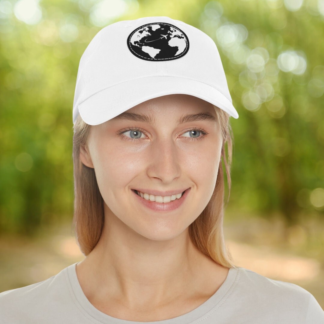 World Map Travel Hat With Leather Patch - Travel Accessories - Travel ...