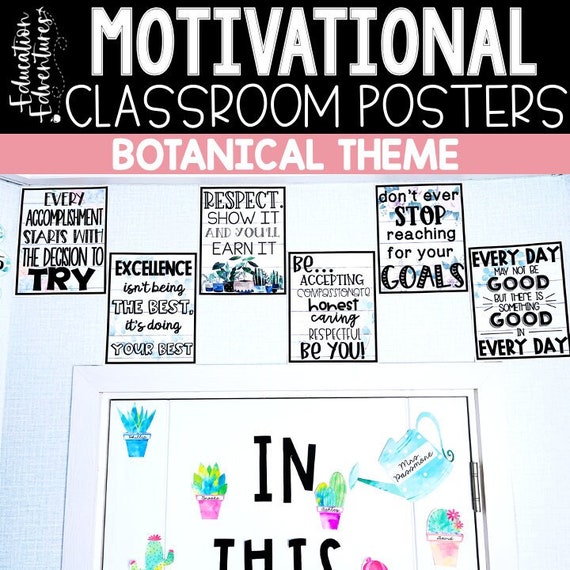 Motivational Classroom Posters Botanical Themed Classroom - Etsy