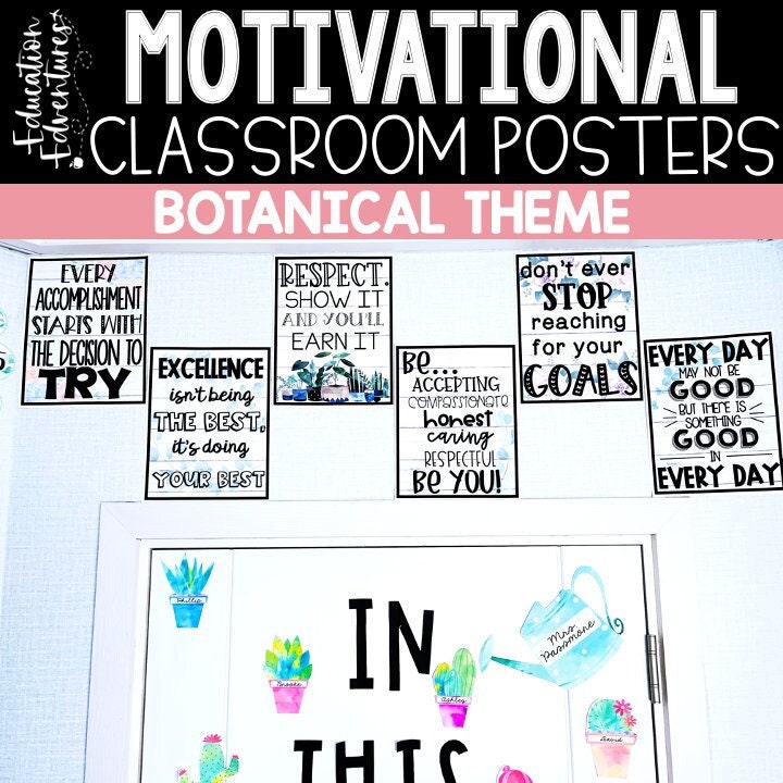 Motivational Classroom Posters Botanical Themed Classroom Decor - Etsy