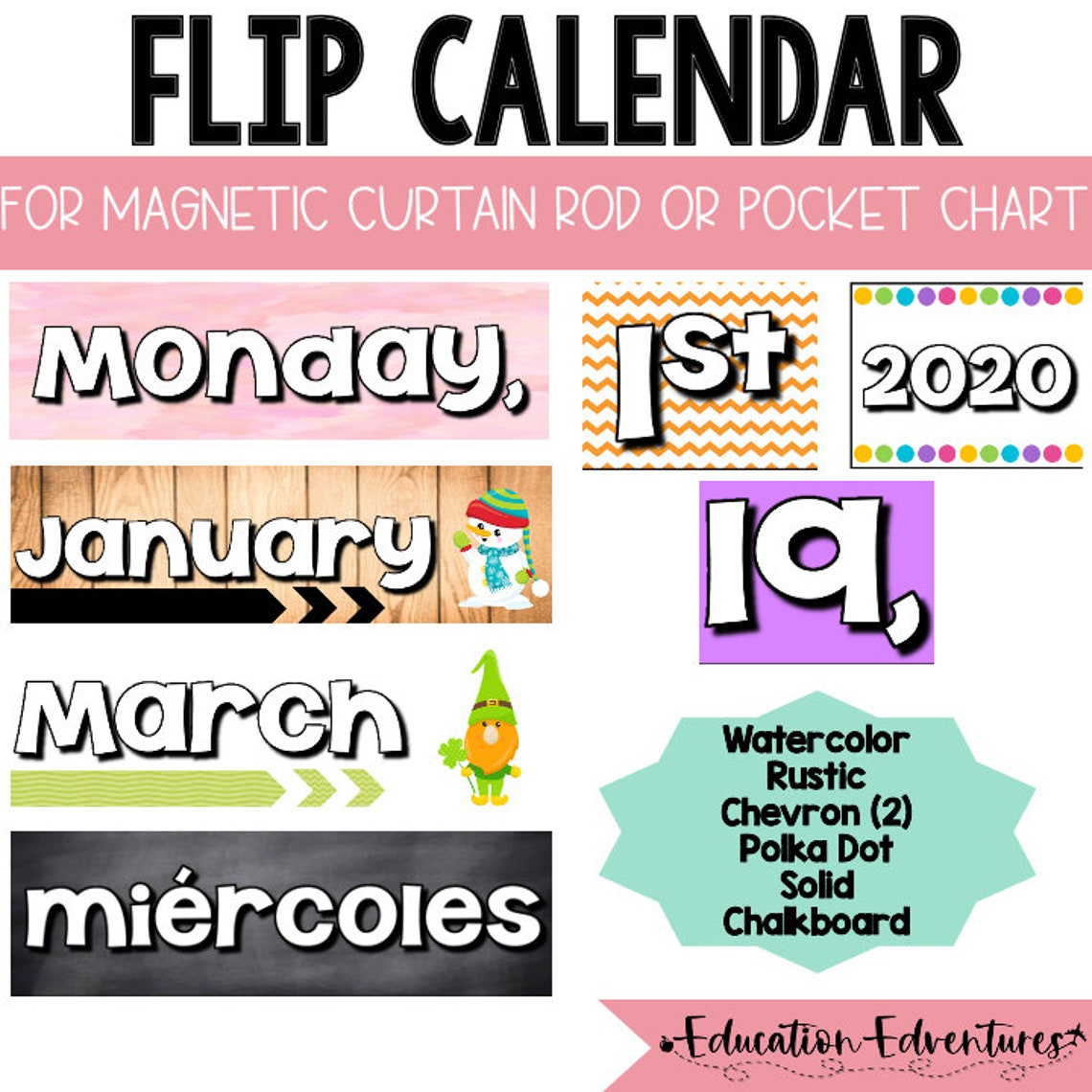 Flip Calendar Cards Chart Display Hanging Date Sign - Etsy