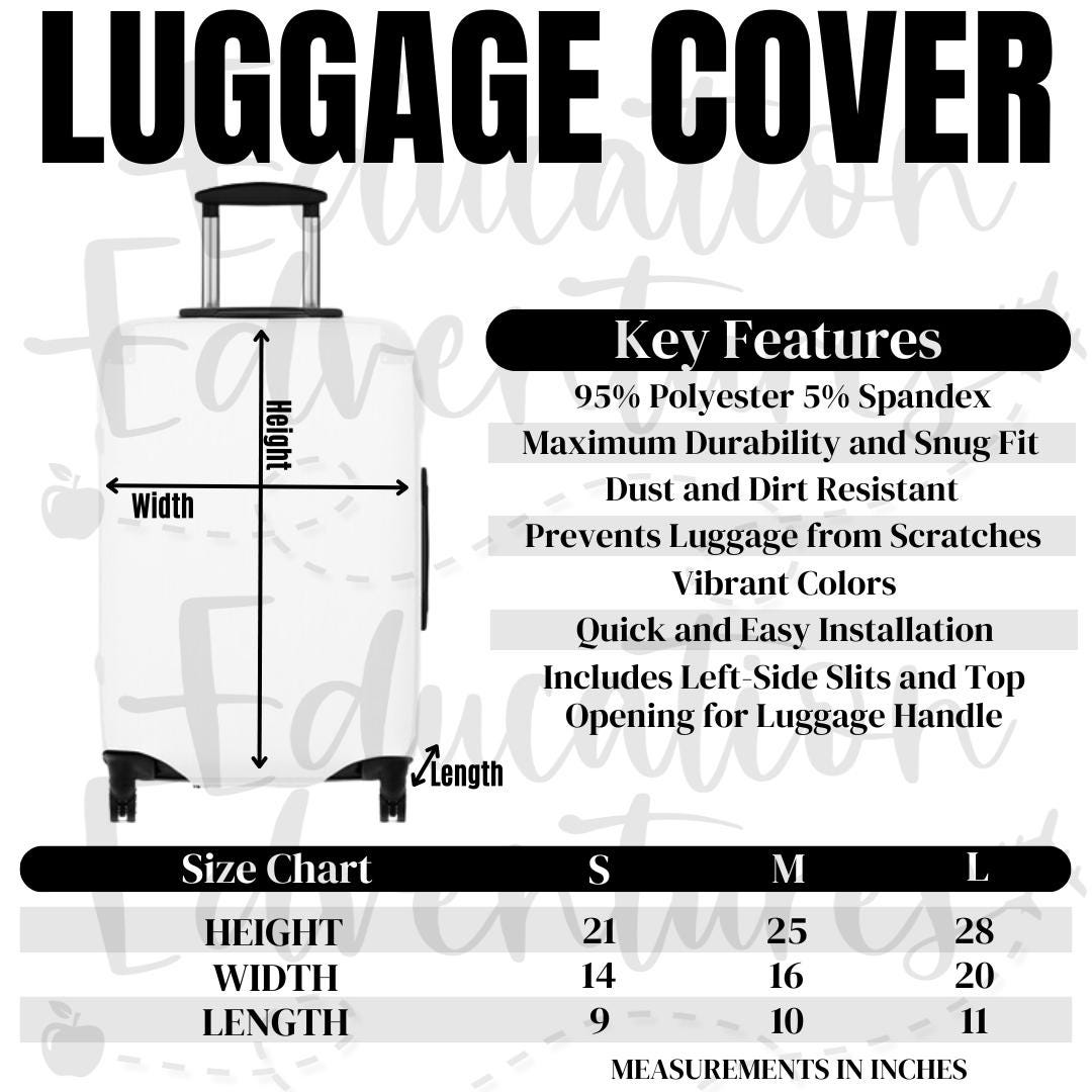 Luggage Cover Size Chart and Key Features, Printify POD Product Listing ...