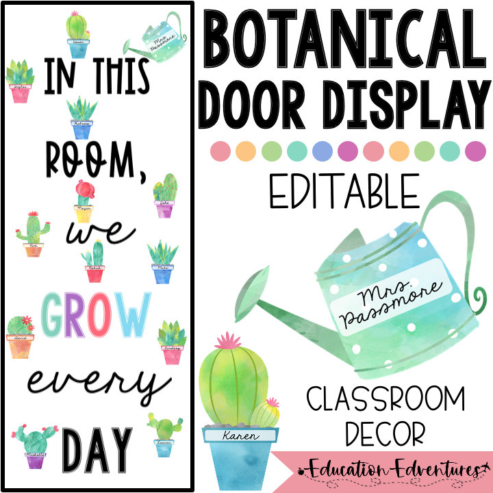 Cactus Classroom Door Display or Bulletin Board EDITABLE Classroom ...