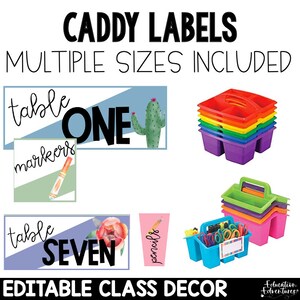 Botanical Classroom Supply Labels EDITABLE | Art Caddy Classroom Decor ...