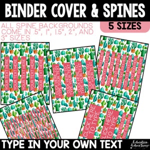Botanical Editable Binder Covers and Spines | Cactus Plant - Etsy