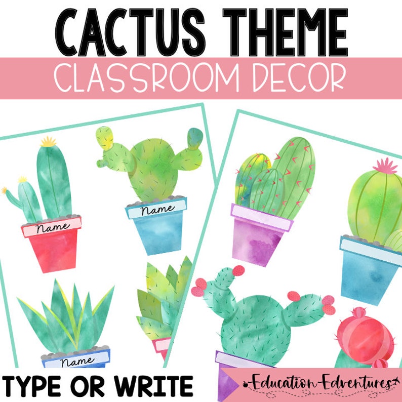 Cactus Classroom Door Display or Bulletin Board EDITABLE Classroom ...