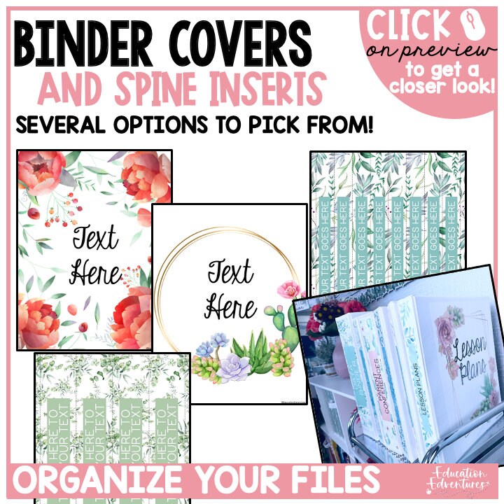 Botanical Editable Binder Covers and Spines | Cactus Plant - Etsy
