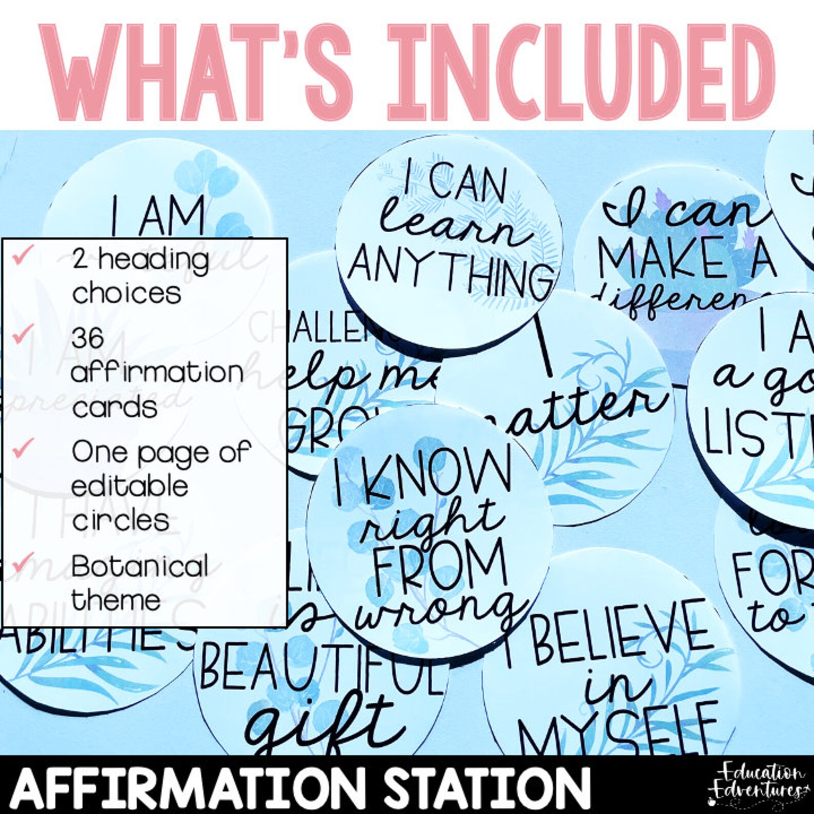 Botanical Affirmation Station EDITABLE | Positive Affirmations ...