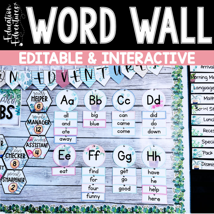 Botanical Personal Word Wall & Display EDITABLE Interactive Classroom ...