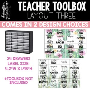 Botanical Teacher and Office Toolbox Labels EDITABLE | Cactus Plant ...