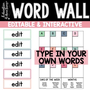 Botanical Personal Word Wall & Display EDITABLE Interactive Classroom ...