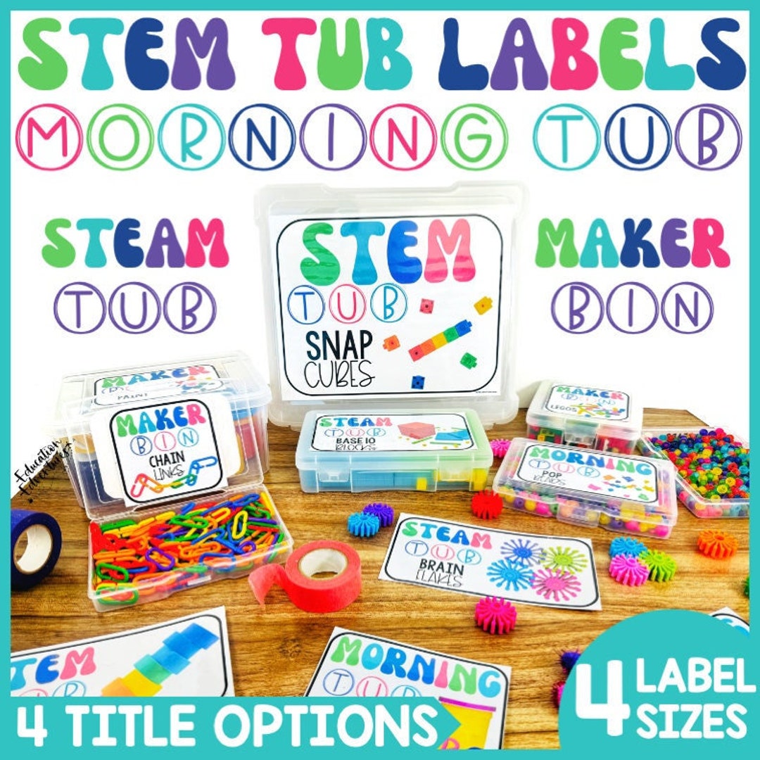 STEM Tub Labels for Your Maker Space | STEAM Tubs | EDITABLE Morning ...
